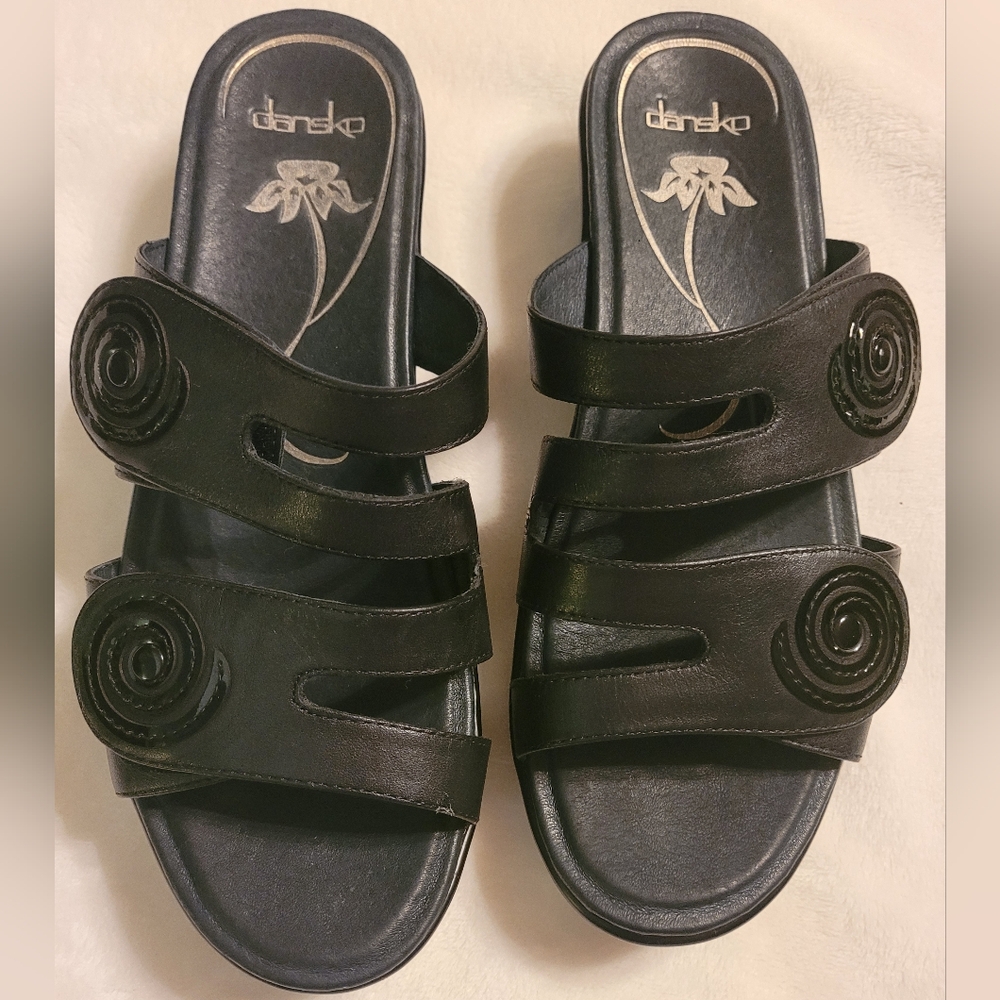Dansko Dixie Black Slides Thong Sandals Size Eu39 8.5… - Gem